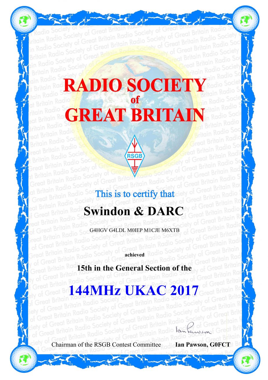 2017 2M UKAC Results – Swindon & District Amateur Radio Club